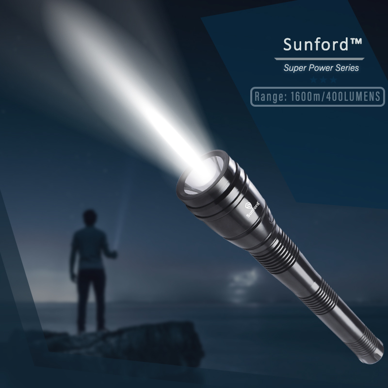 Rechargeable LED Flashlight Model SF-447WP-3SC – Sunford Japan